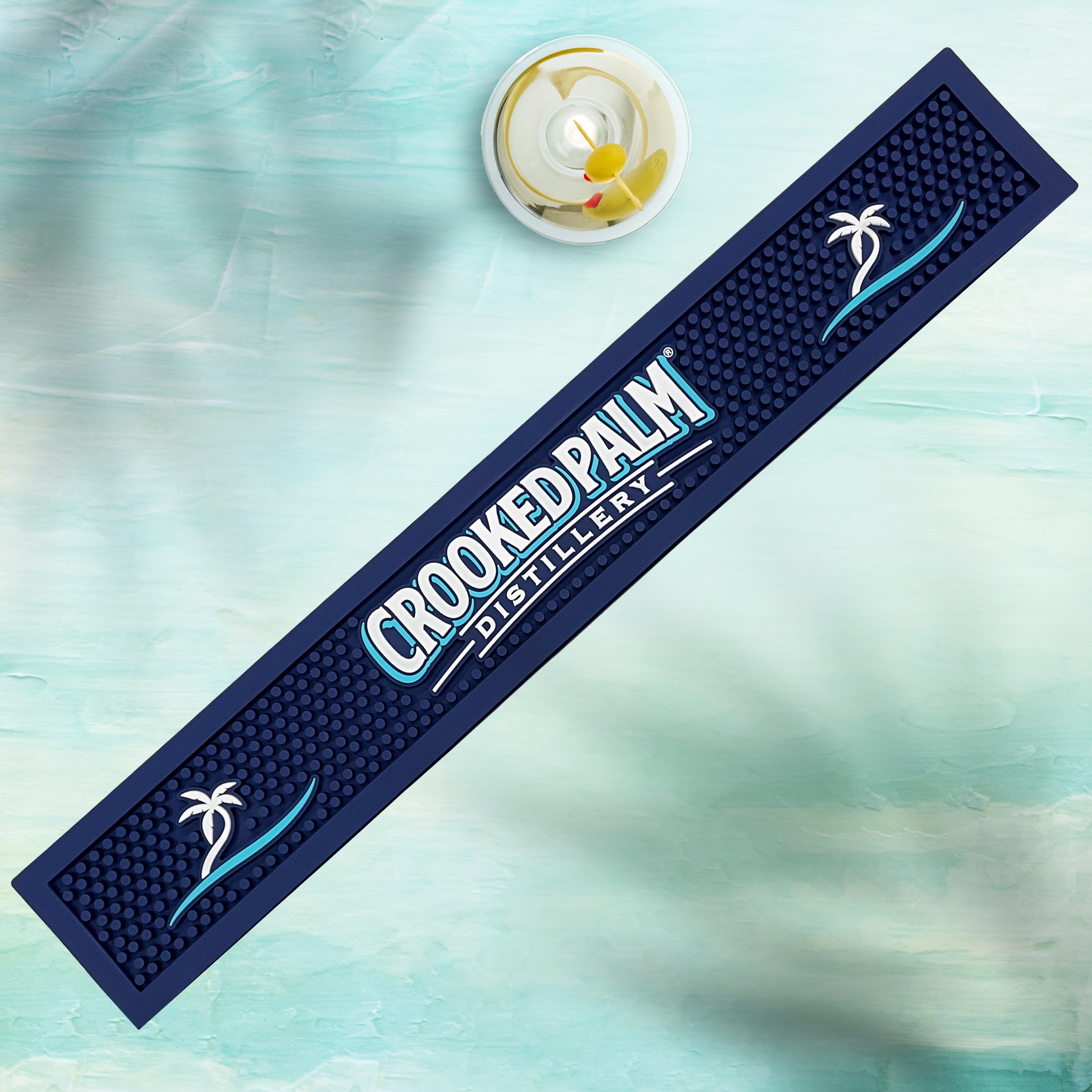 Crooked Palm Bar Mat - Navy – Islamorada Beverages Direct