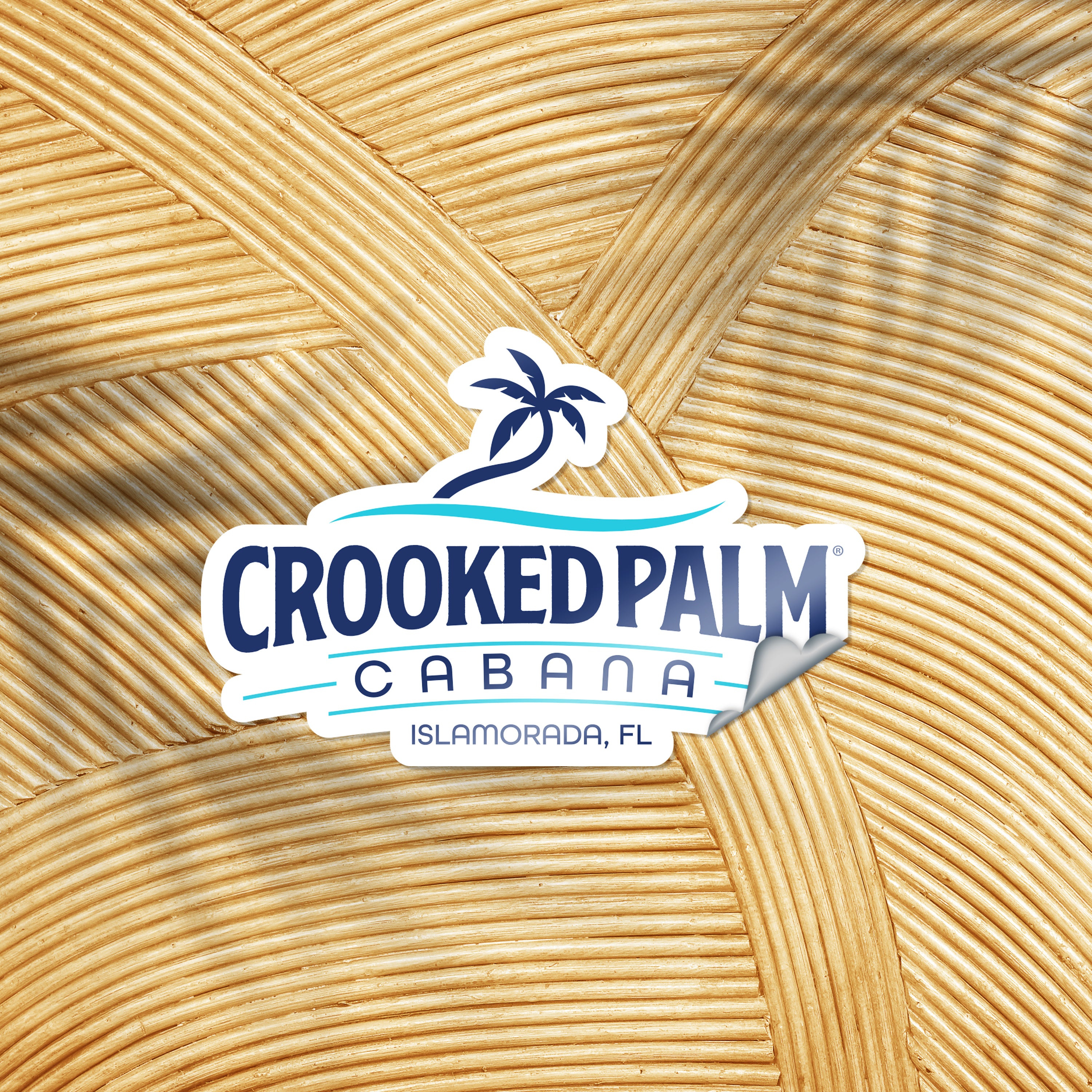 Sticker - Crooked Palm Logo - White - Small – Islamorada Beverages Direct