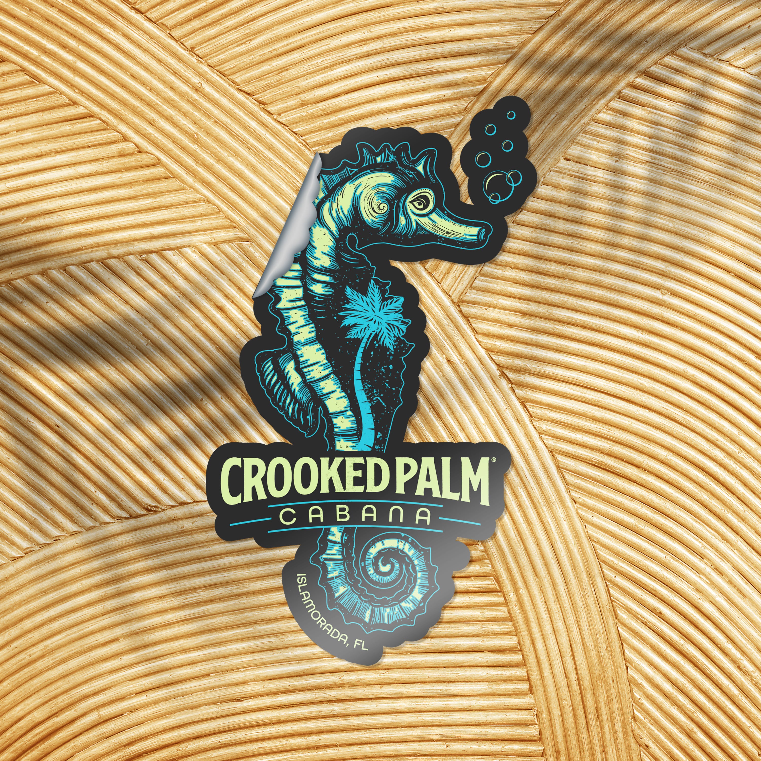 Sticker - Crooked Palm Seahorse - Black – Islamorada Beverages Direct