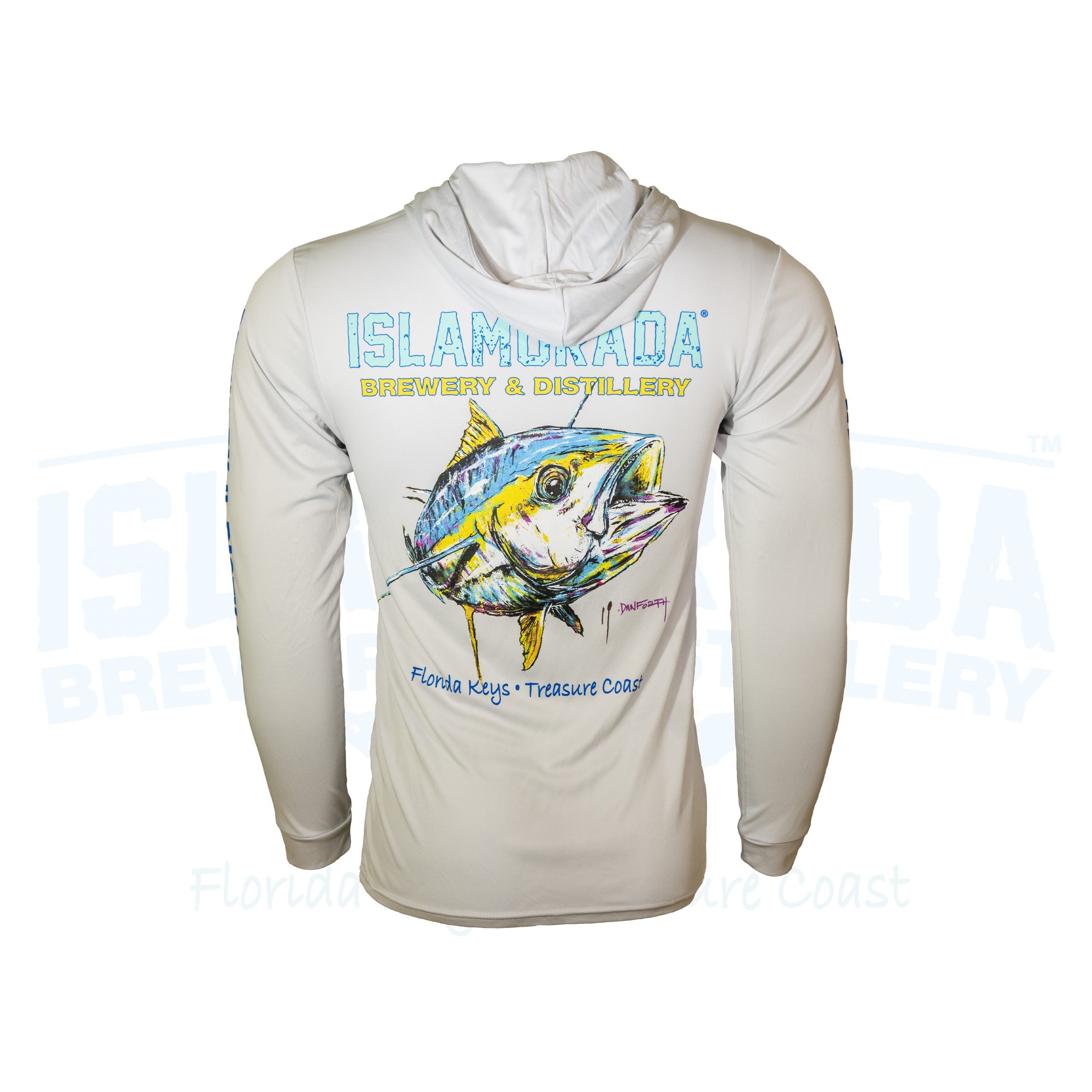 LS Hooded Dry Fit "Tuna" Silver – Islamorada Beverages Direct