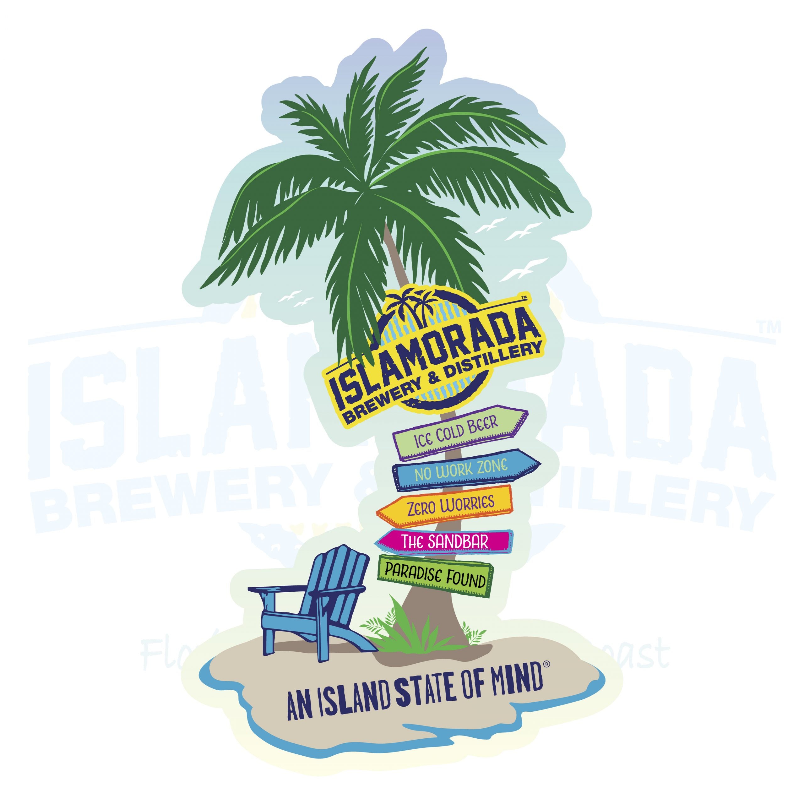 Metal Sign - Palm Tree Island Signs – Islamorada Beverages Direct